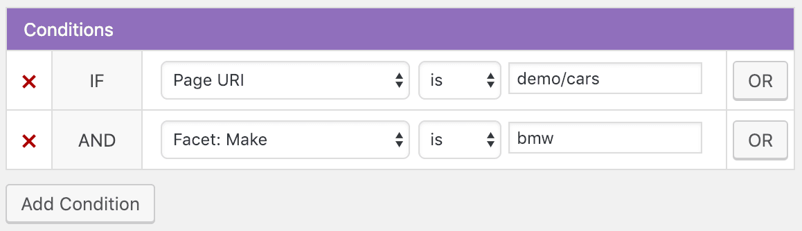 Conditional Logic | FacetWP
